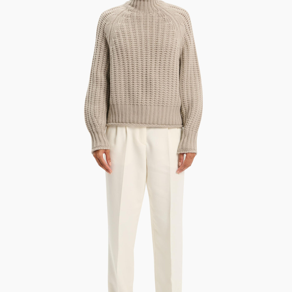 Ellis Hand-Knitted Cashmere Sweater in Plaza Taupe | arch4 – Arch4