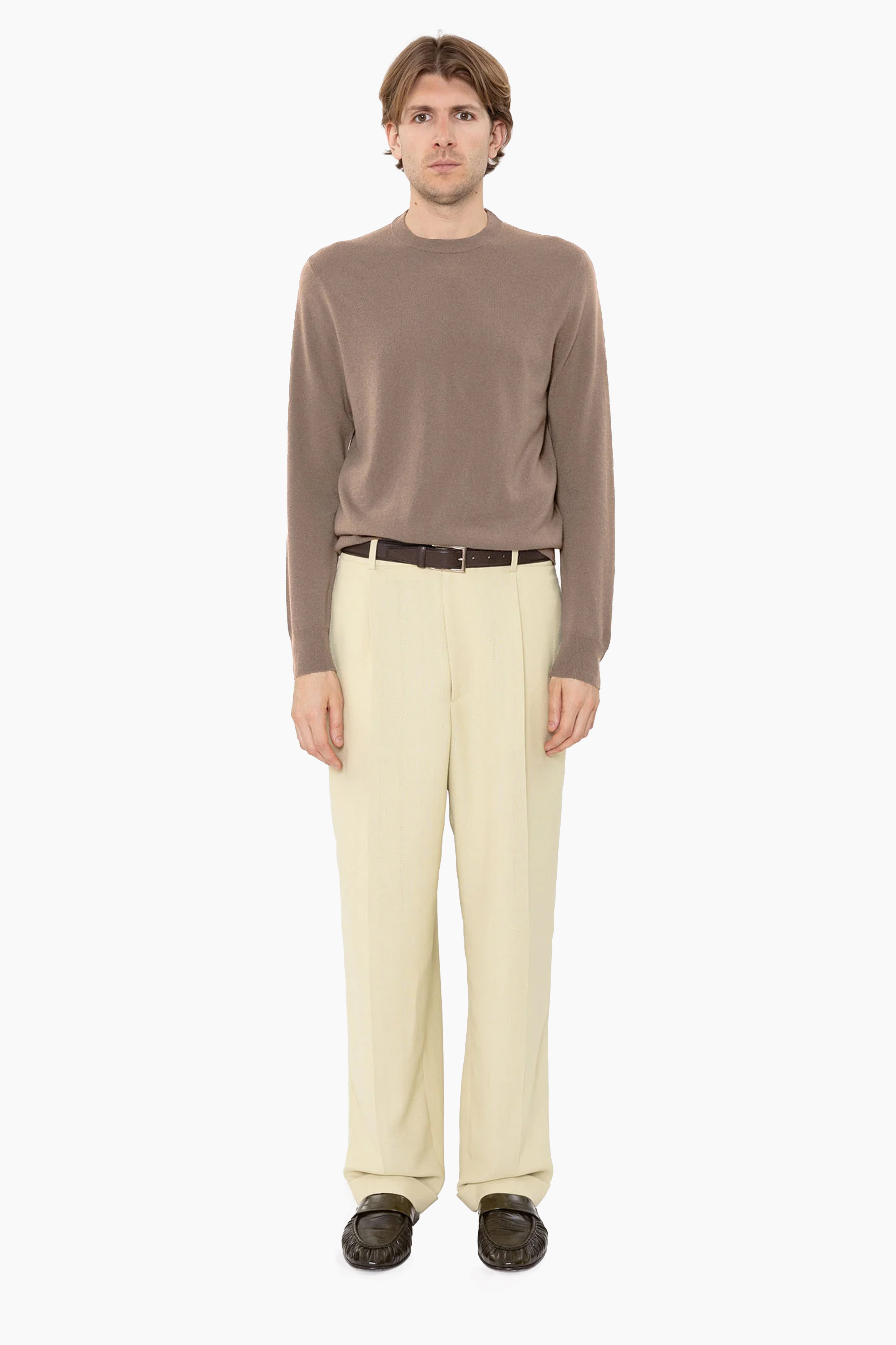 Burlington Cashmere Crewneck in Desert Taupe fro Men | arch4